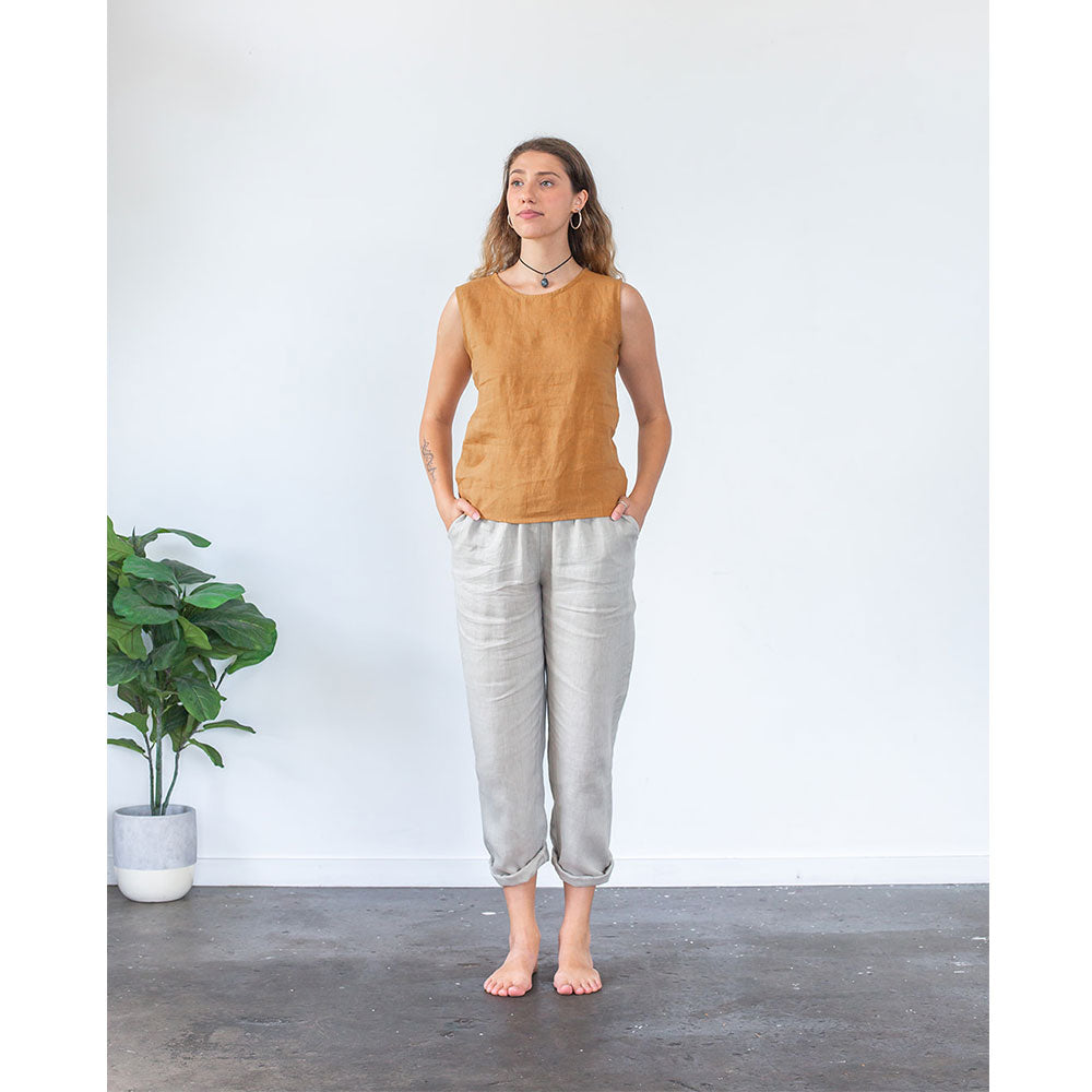 Aria Linen Top - Stretch Now