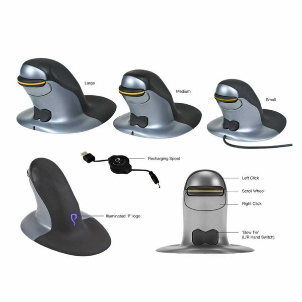 Penguin Vertical Mouse - Ambidextrous Stick Mouse - Stretch Now