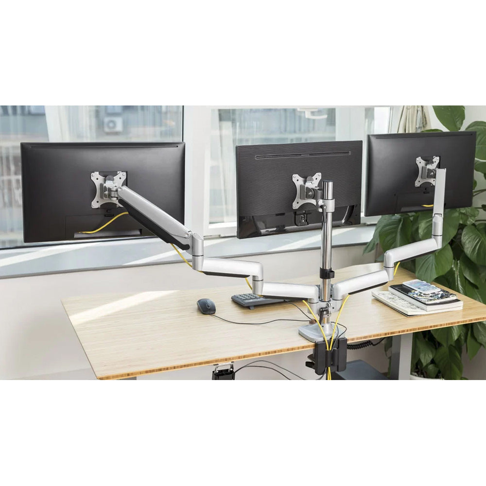 Vida Triple Monitor Arm with Counterbalance Technology - Stretch Now